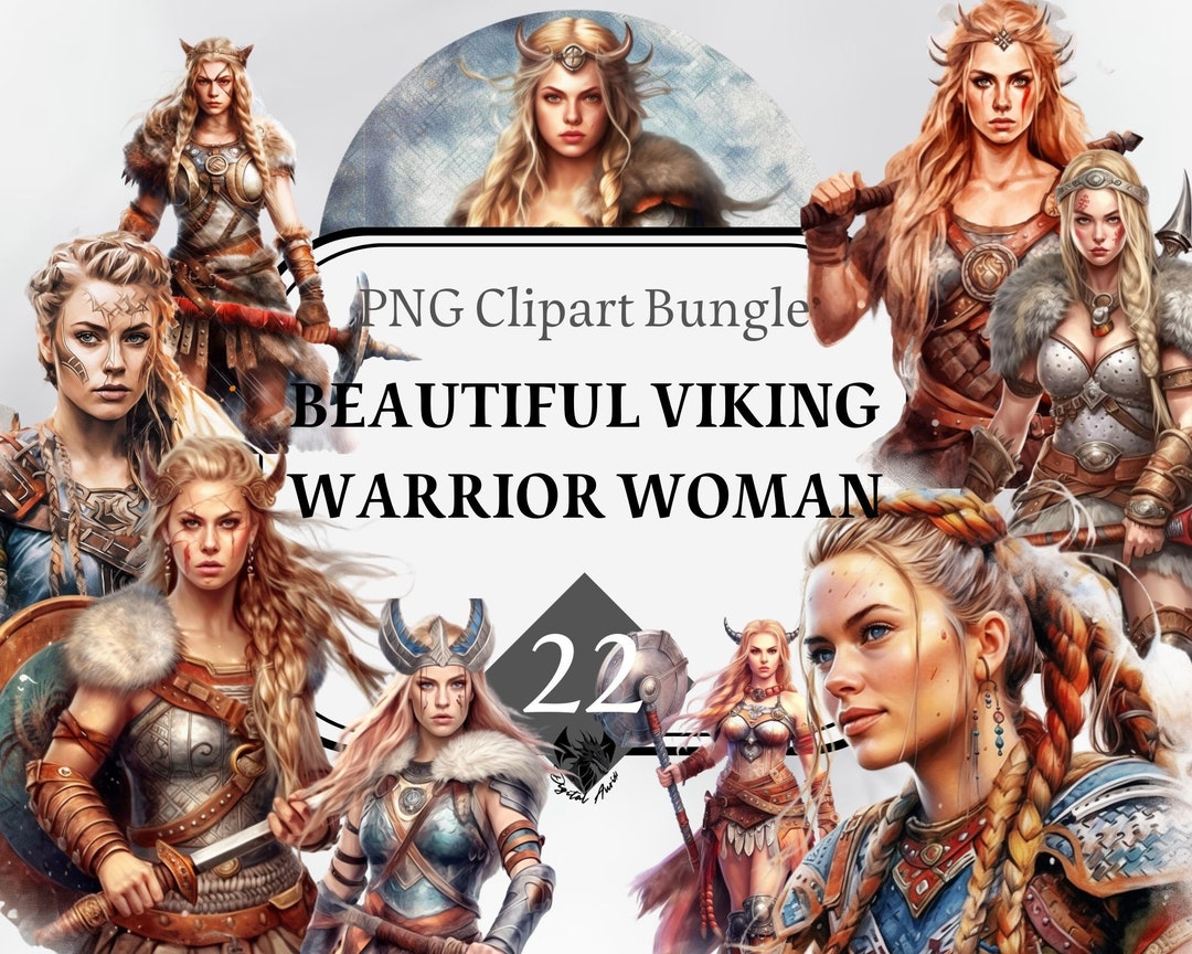 Beautifull Viking Warrior Woman Clipart, Png Transparent Backgrounds, Nordic Illustrations, Thor ...