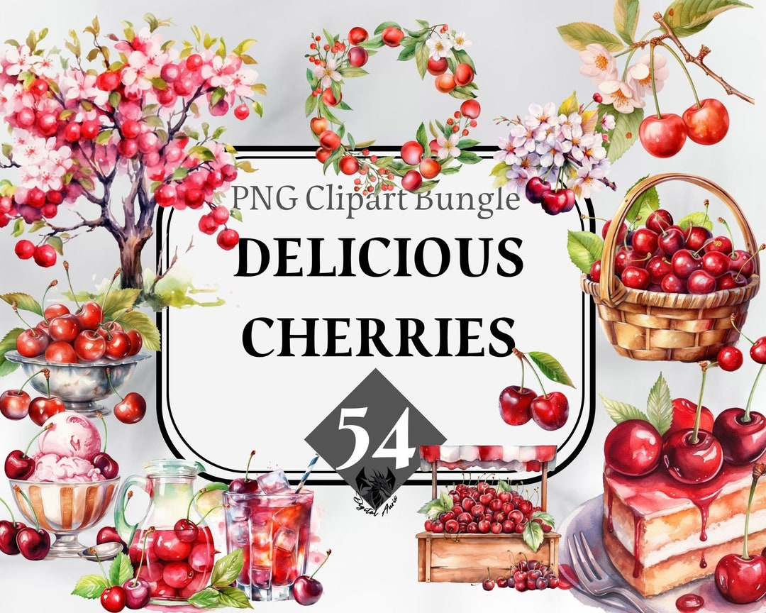 Watercolor Cherries Clipart Transparent Background Png,cherry Pie ...
