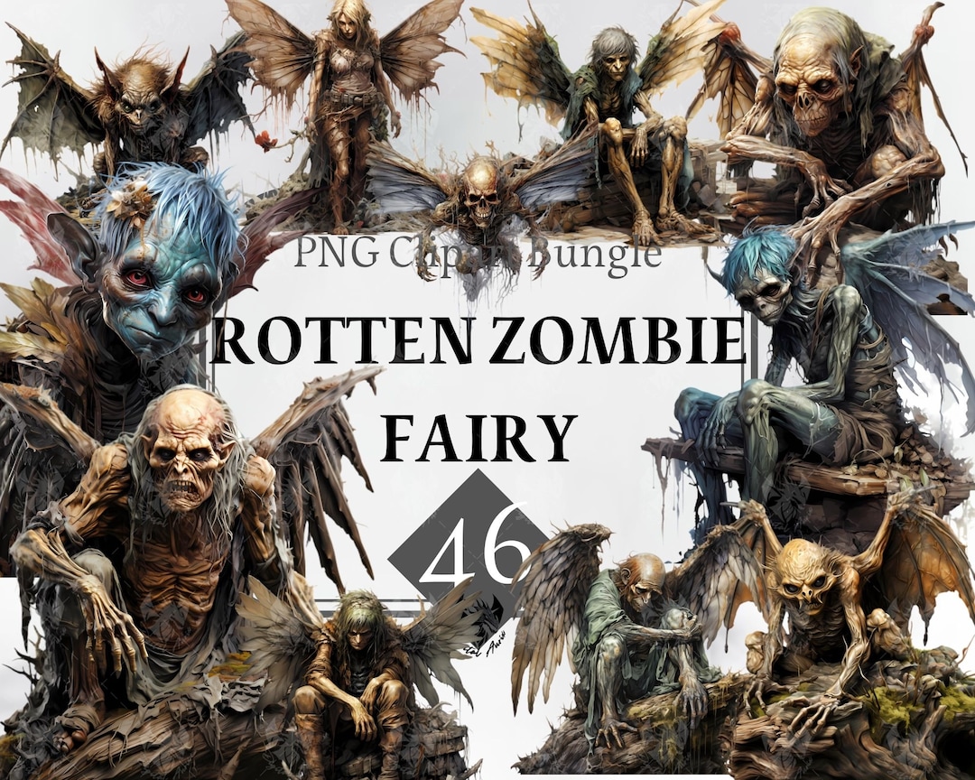 Rotten Zombie Fairy Clipart Gothic Creepy Christmas Zombie - Etsy