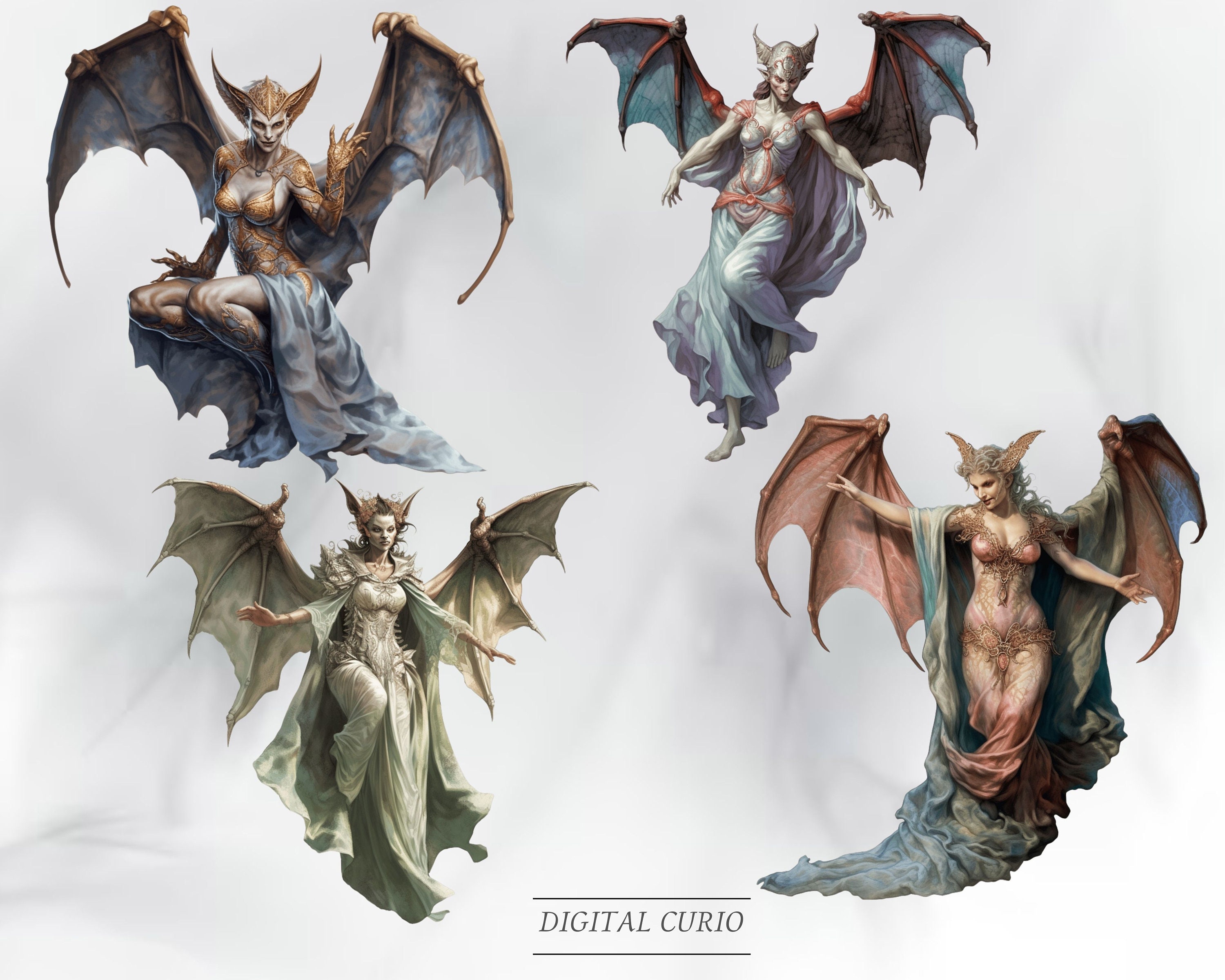 Gargoyle Clipart Gargoyle Women Fantasy Art Mystical - Etsy
