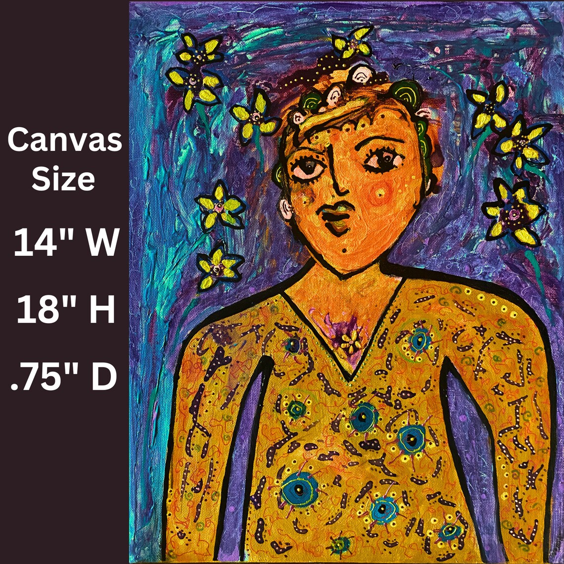 Original Painting Abstract Fine Art Unique Colorful Detailed Hand ...