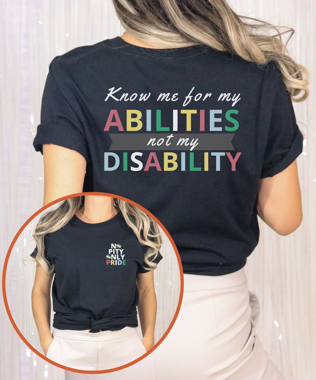 Disability Pride Flag T-shirt, Disability Pride Month Support Tee ...