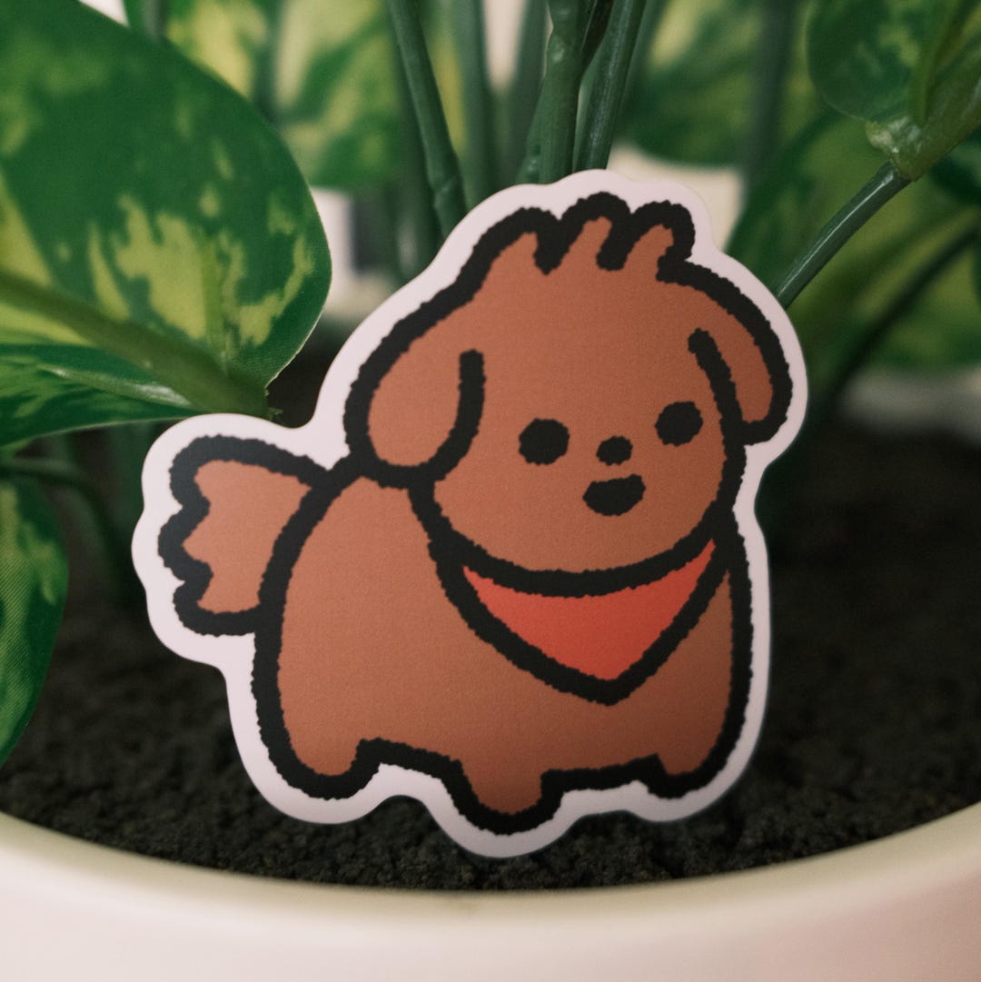 Cute Mini Toy Poodle Sticker / Cute Animal Stickers / Water Bottle ...