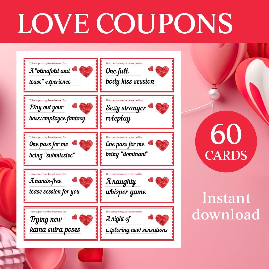 Valentine's Day Love Coupons - Printable Canva Template, Gifts for Him ...