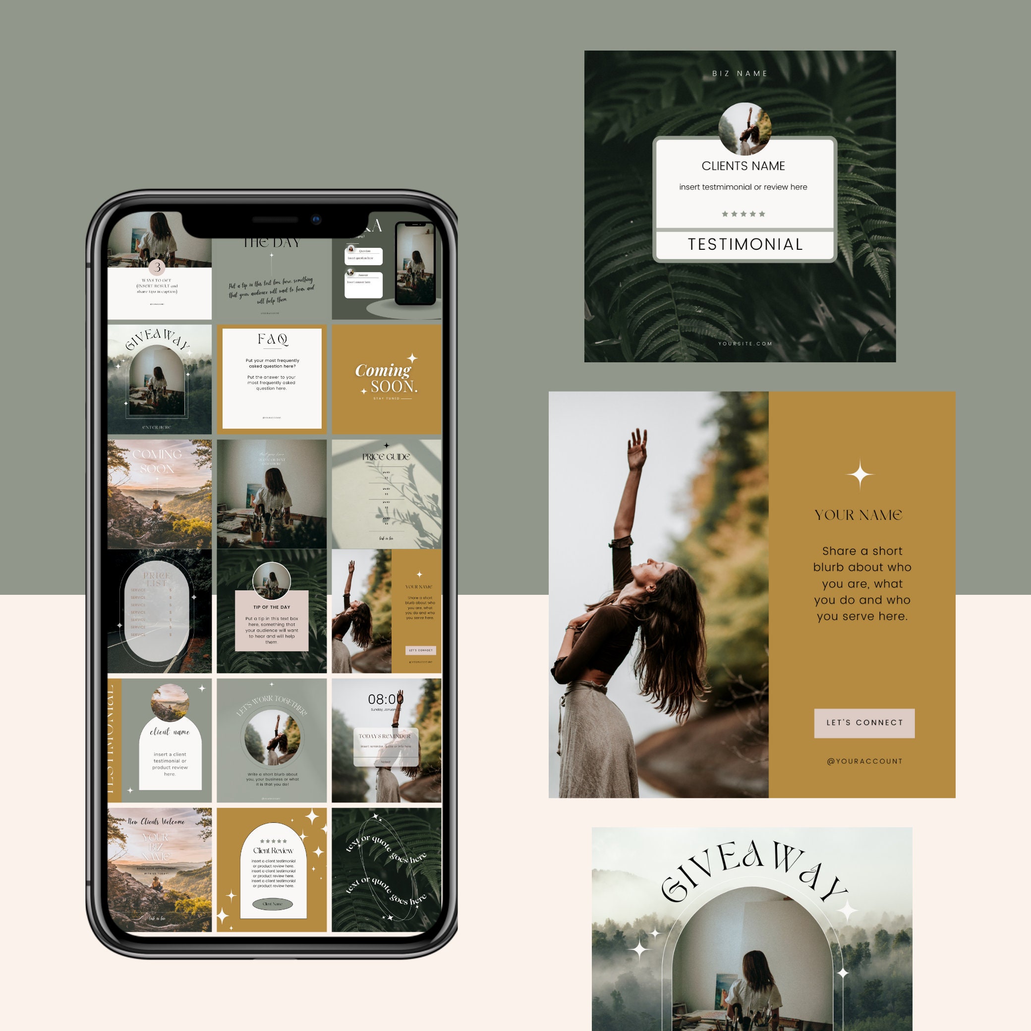 100 Outdoors/nature Instagram Post Templates, Instagram Canva Templates ...
