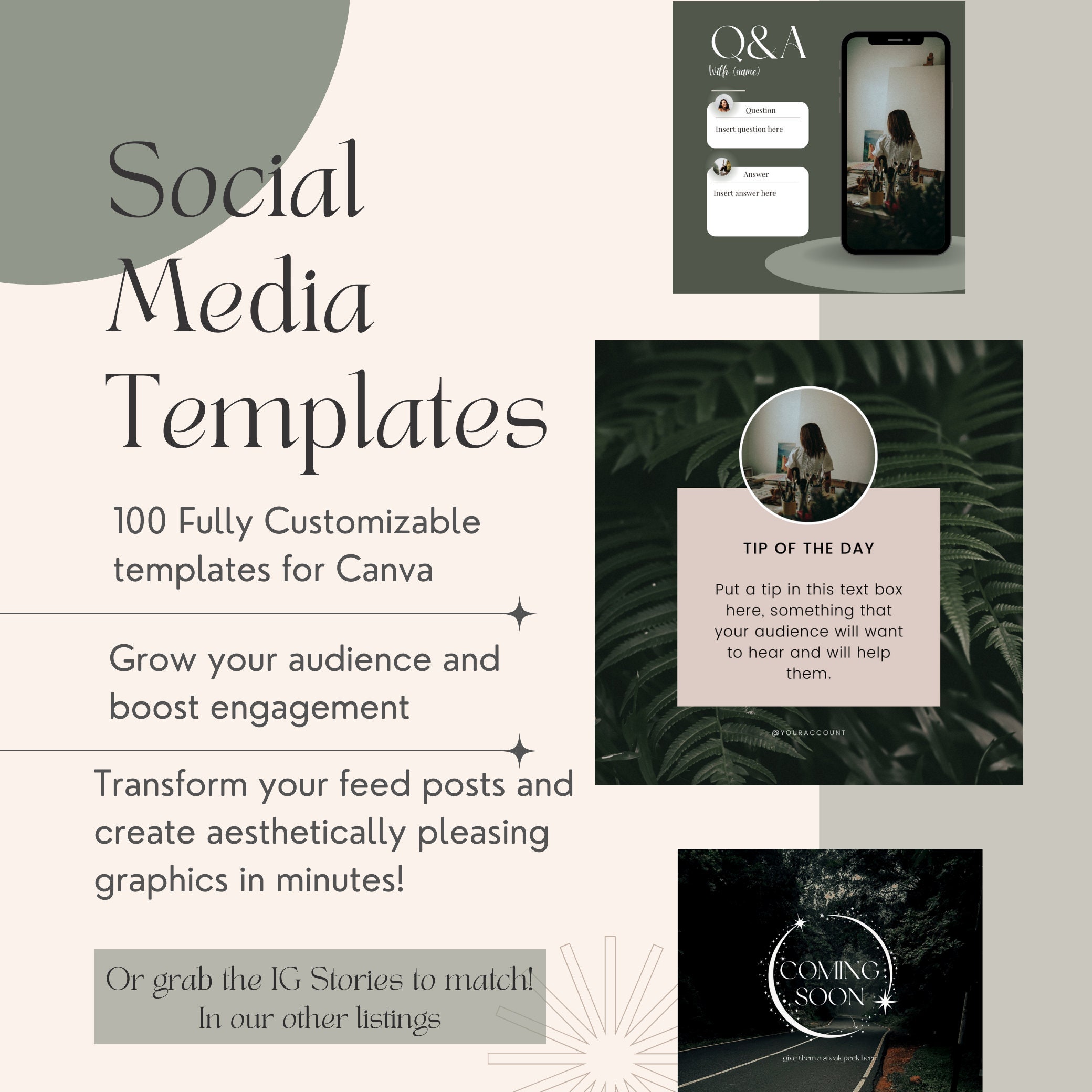 100 Outdoors/nature Instagram Post Templates, Instagram Canva Templates ...