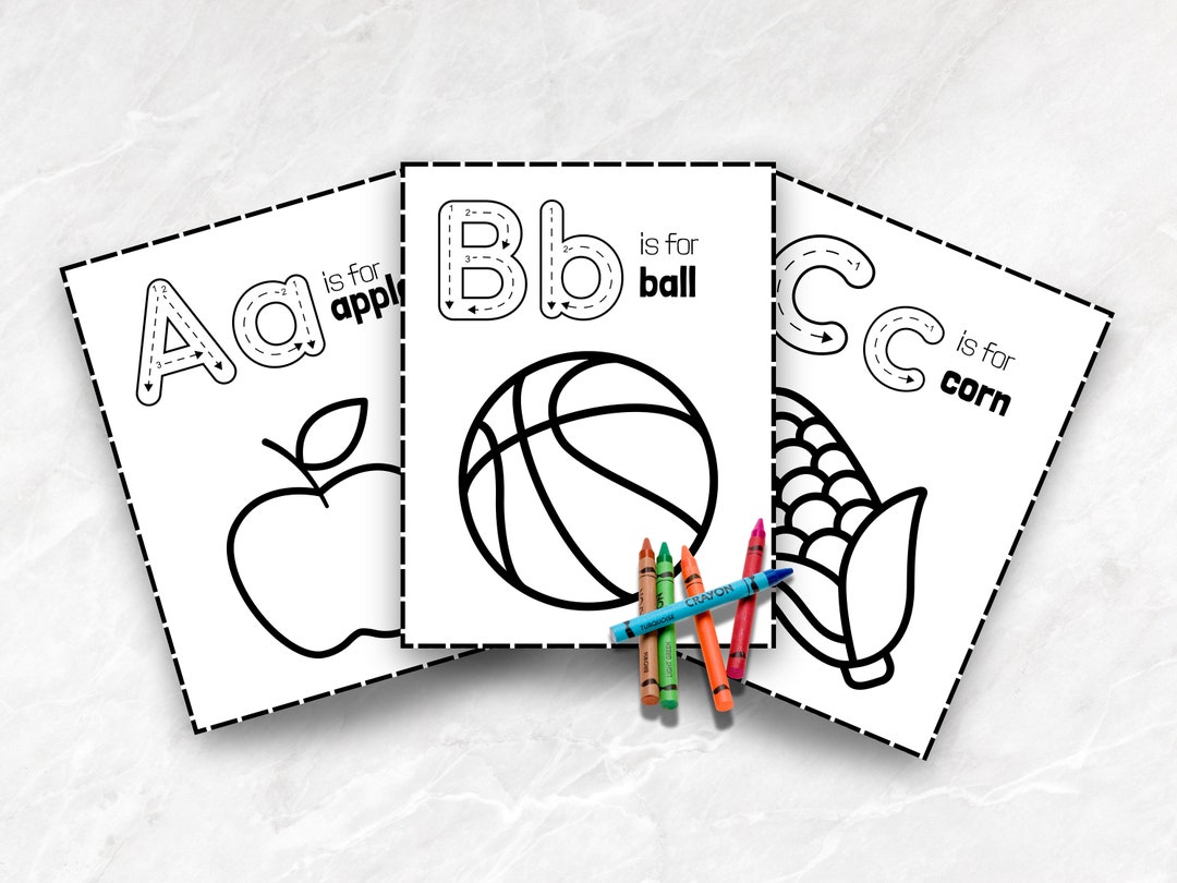 Alphabet ABC Letter Tracing Coloring Printable Pages for Kids Learning ...