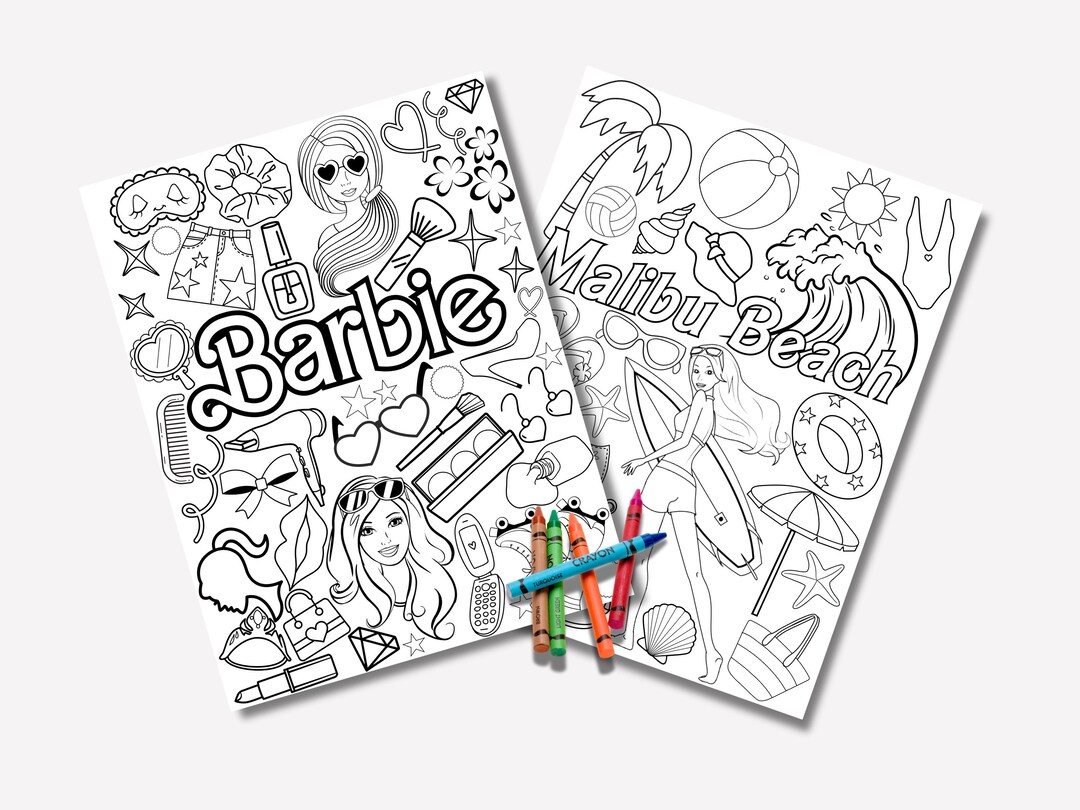 Malibu Beach Doll Theme | Girls Birthday Party | Fun Coloring Art and ...