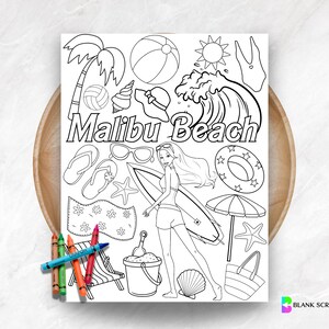 Malibu Beach Doll Theme | Girls Birthday Party | Fun Coloring Art and ...