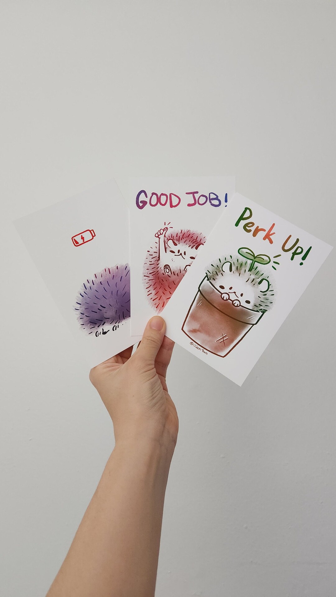 Hedgehog Cheering for You: Mini Prints - Etsy