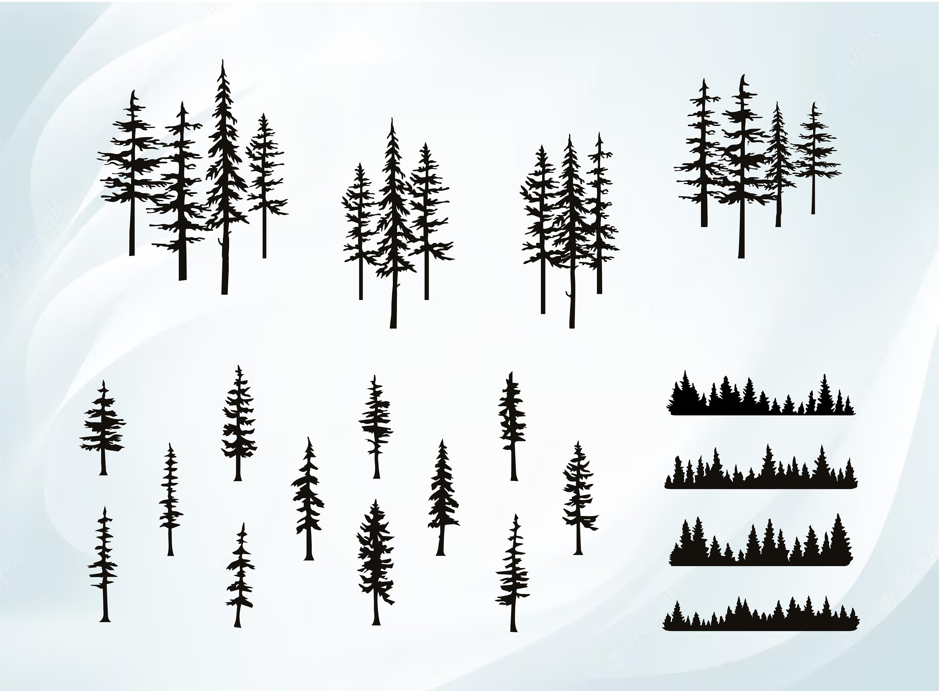 Ponderosa Pine Tree Silhouette