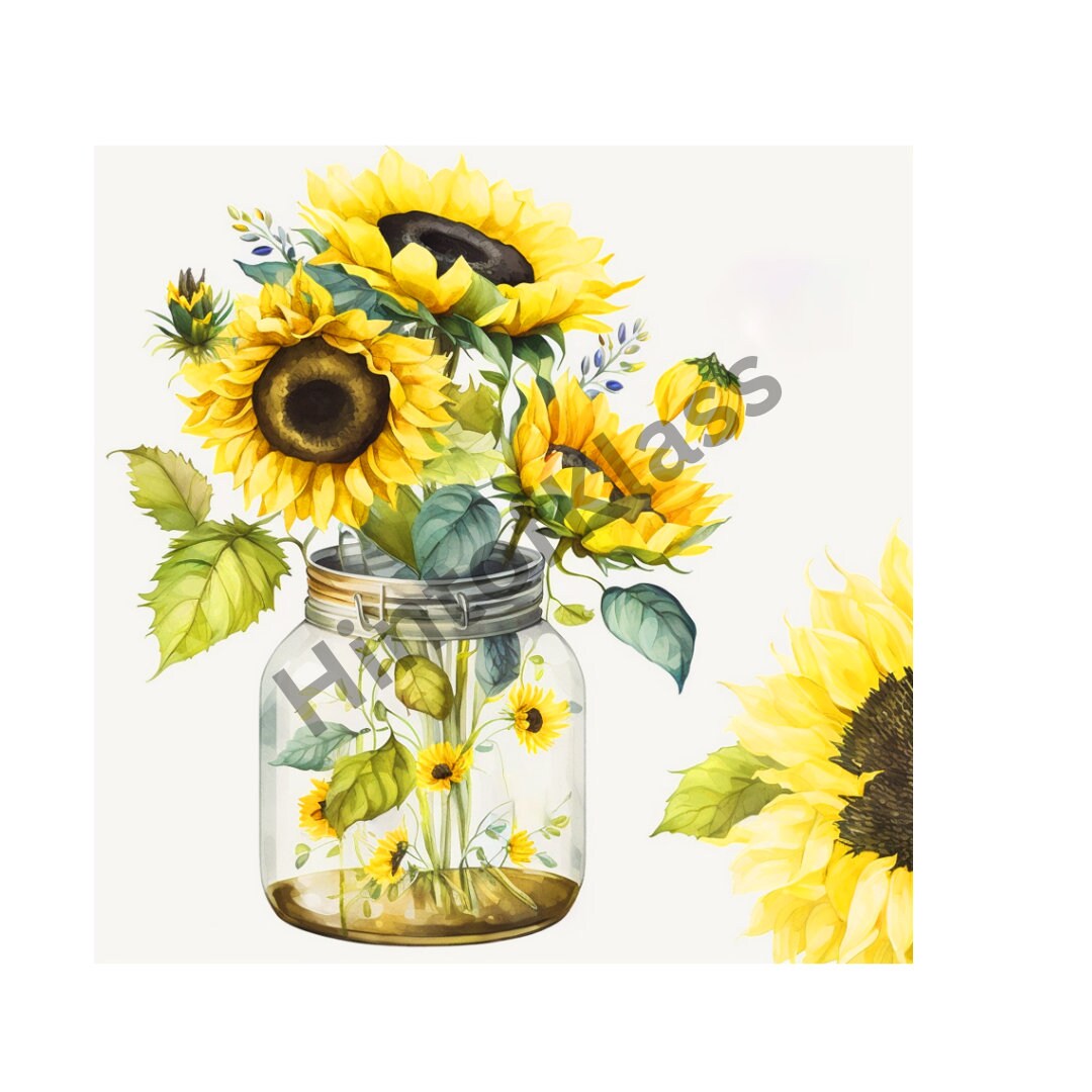 Watercolor Floral Sunflowers Clipart Fall Flowers Fall Floral,png ...