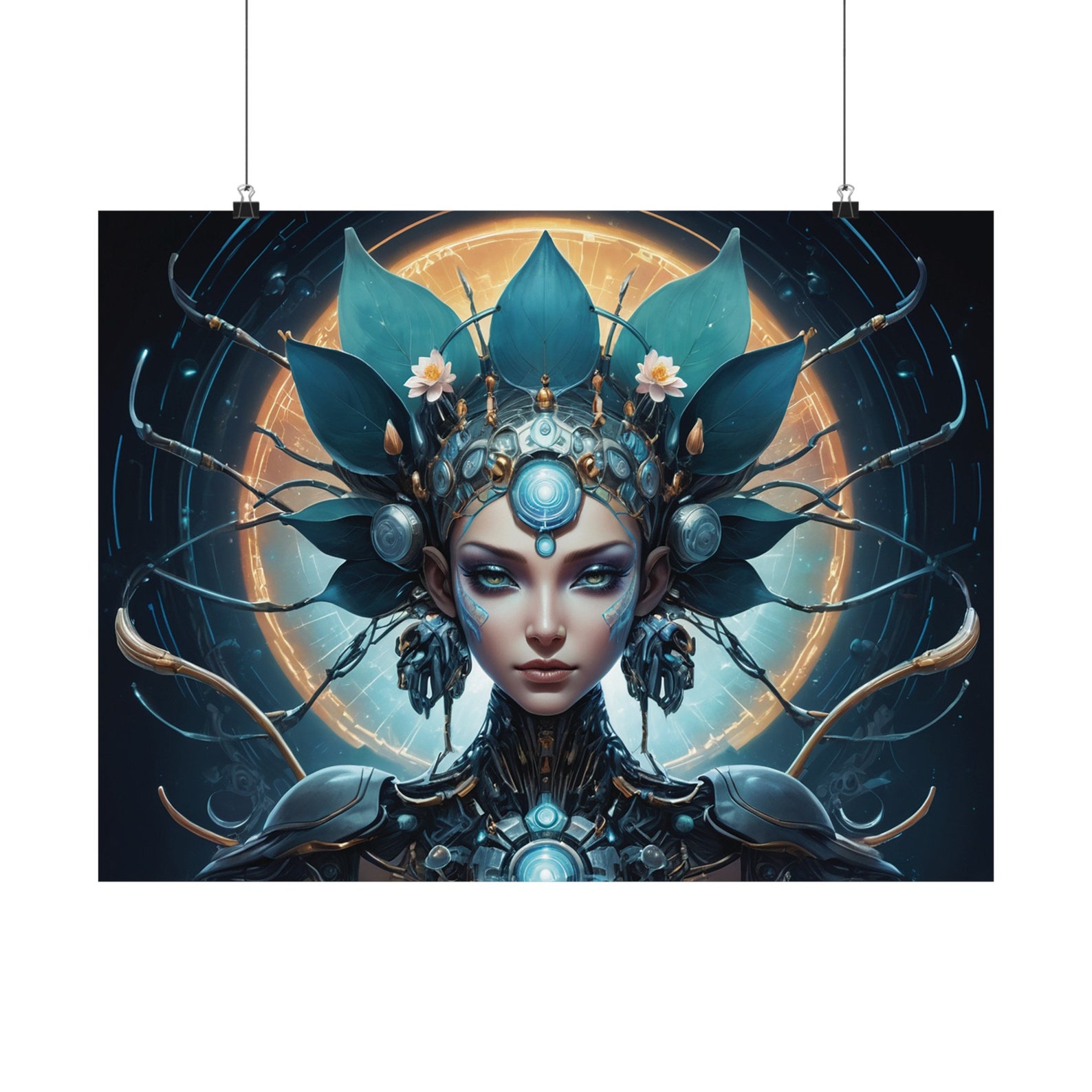 Cyberfae Queen of the Lotus Flower 18x24 Cybernetic Cancer Zodiac ...