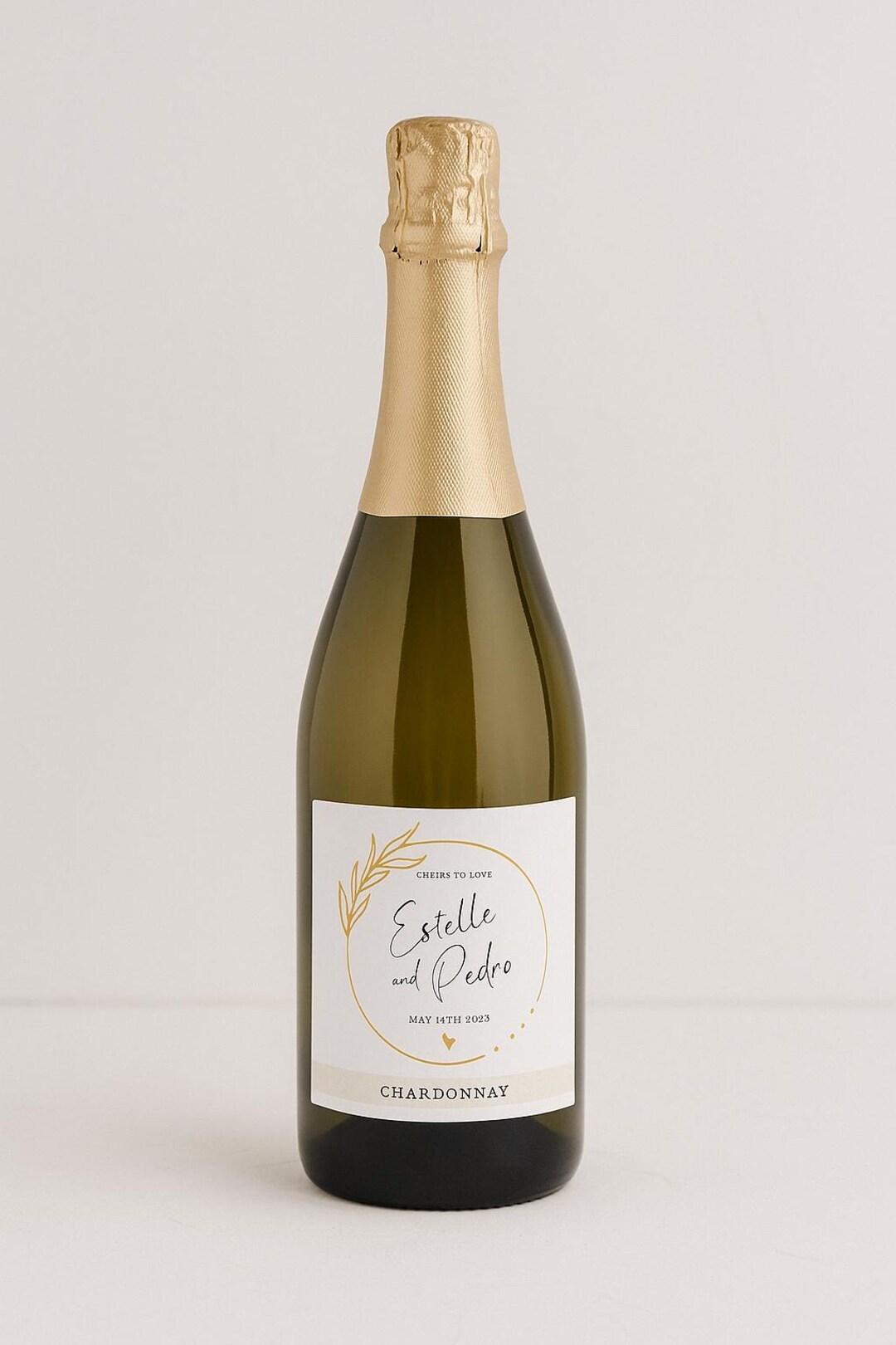 Custom Wedding Champagne Label – Personalized Mini Wine Bottle Favor ...