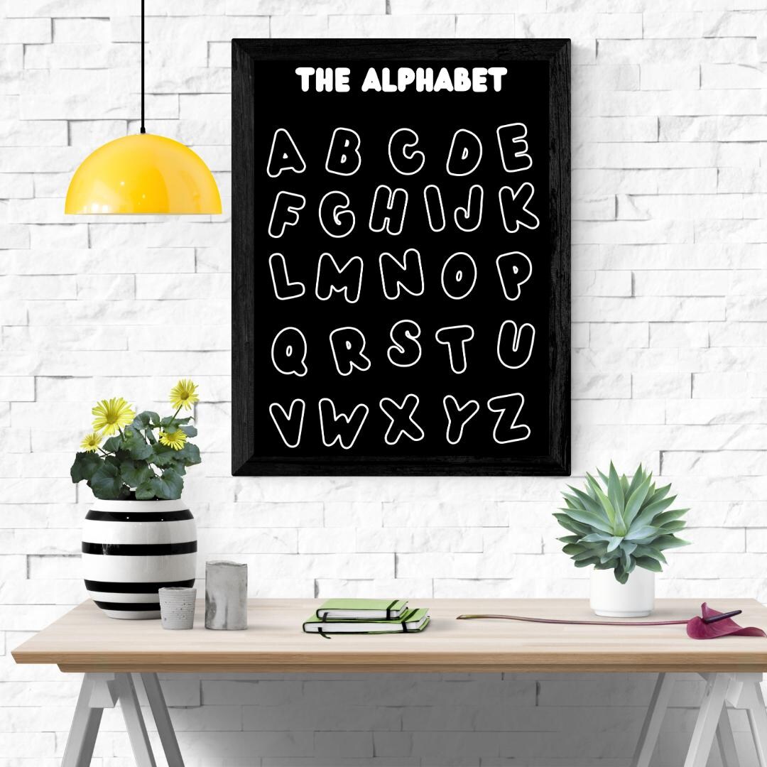 Kids Alphabet Poster, ABC Chart Print, Educational Wall Art ...