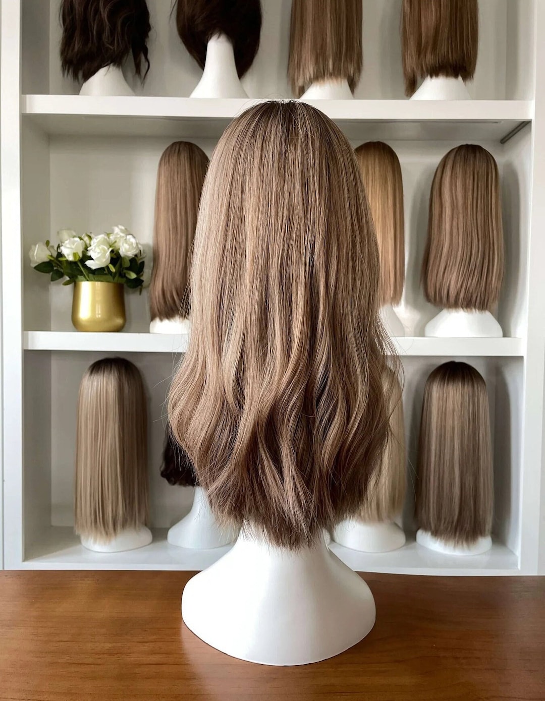 100% Ash Blonde Wavy Human Hair Kosher Wig Sheitel Lace Front Cap - Etsy