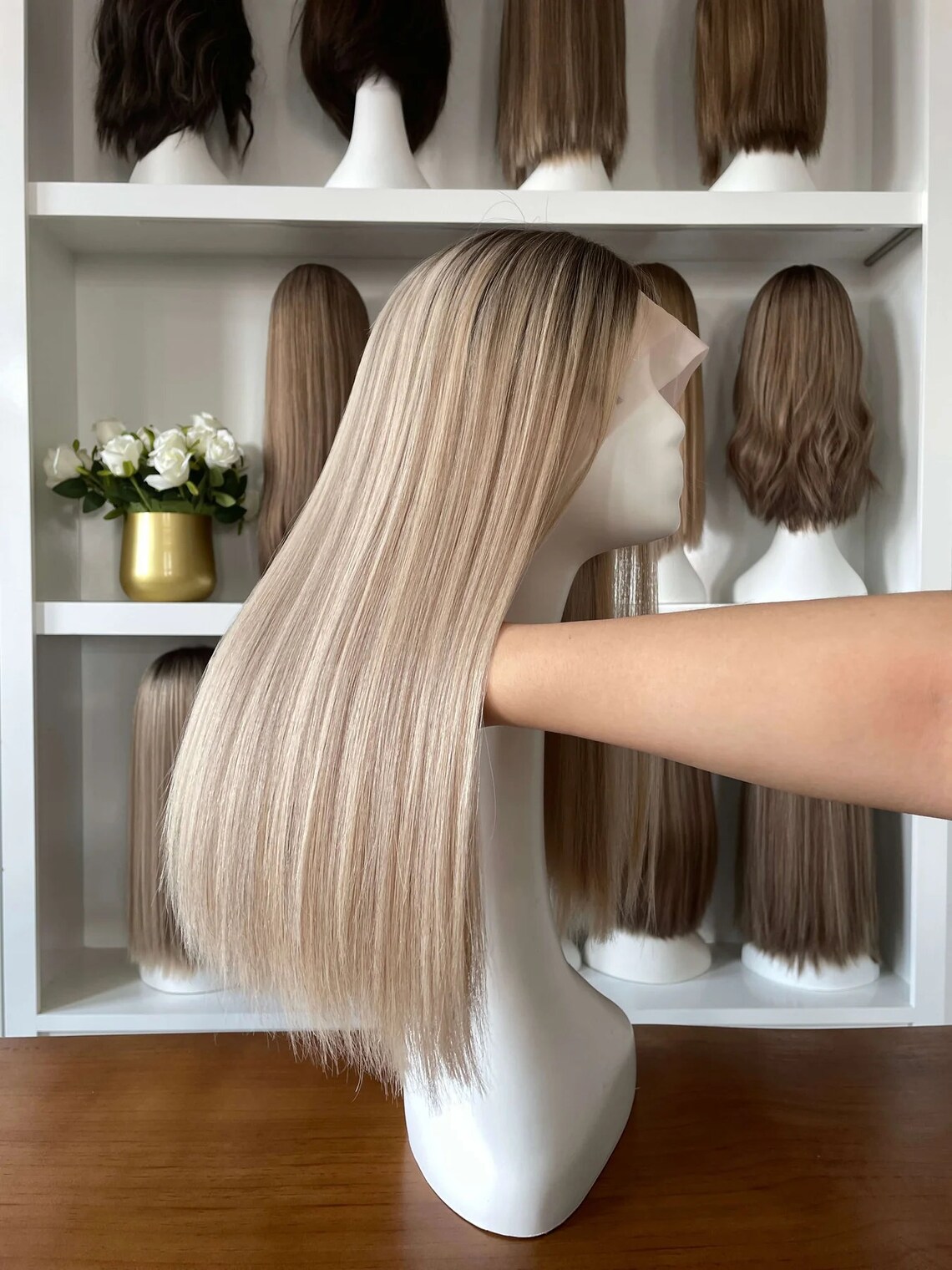 100% Ash Blonde Human Hair Kosher Wig Sheitel Lace Front - Etsy