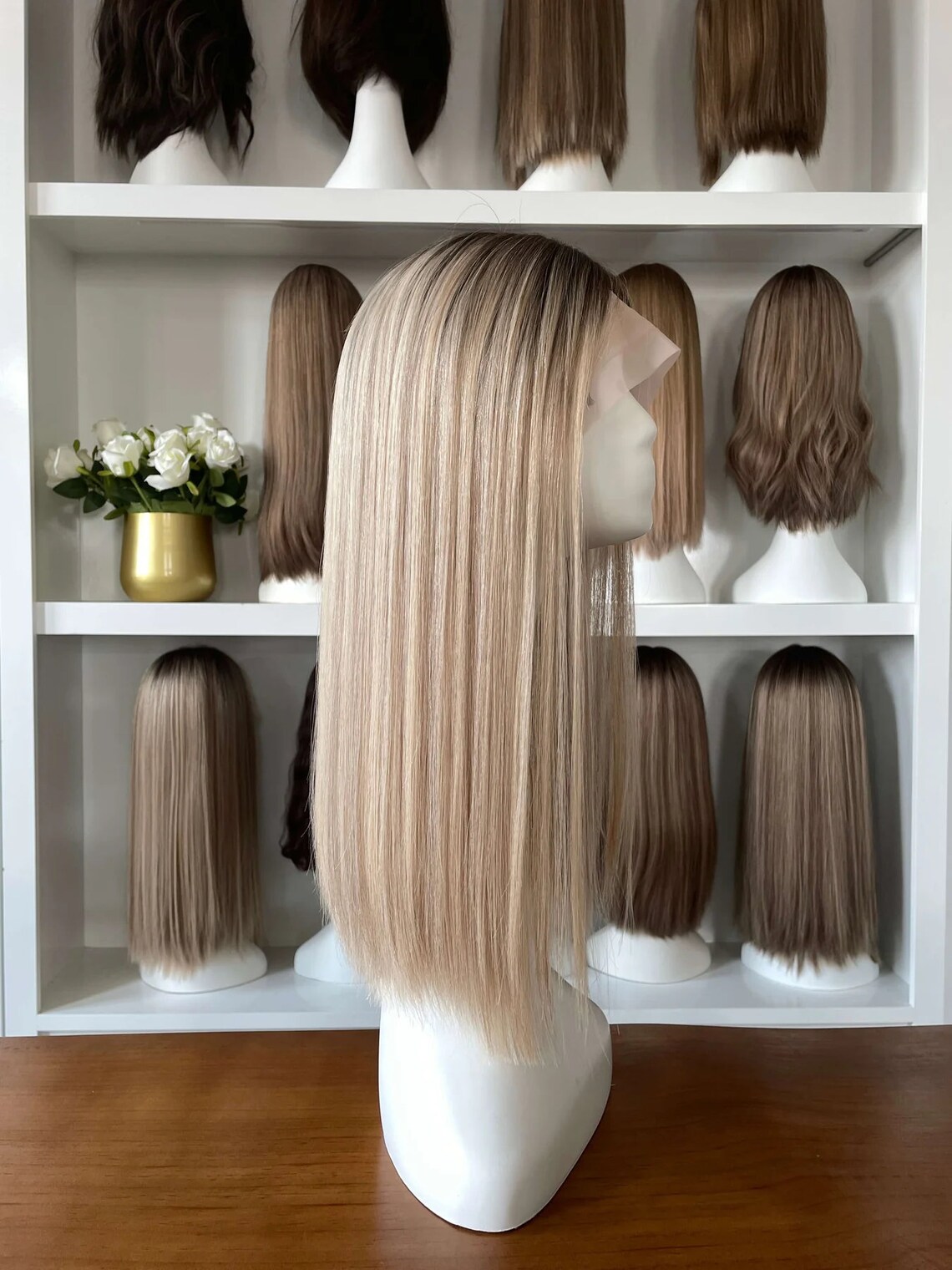 100% Ash Blonde Human Hair Kosher Wig Sheitel Lace Front - Etsy