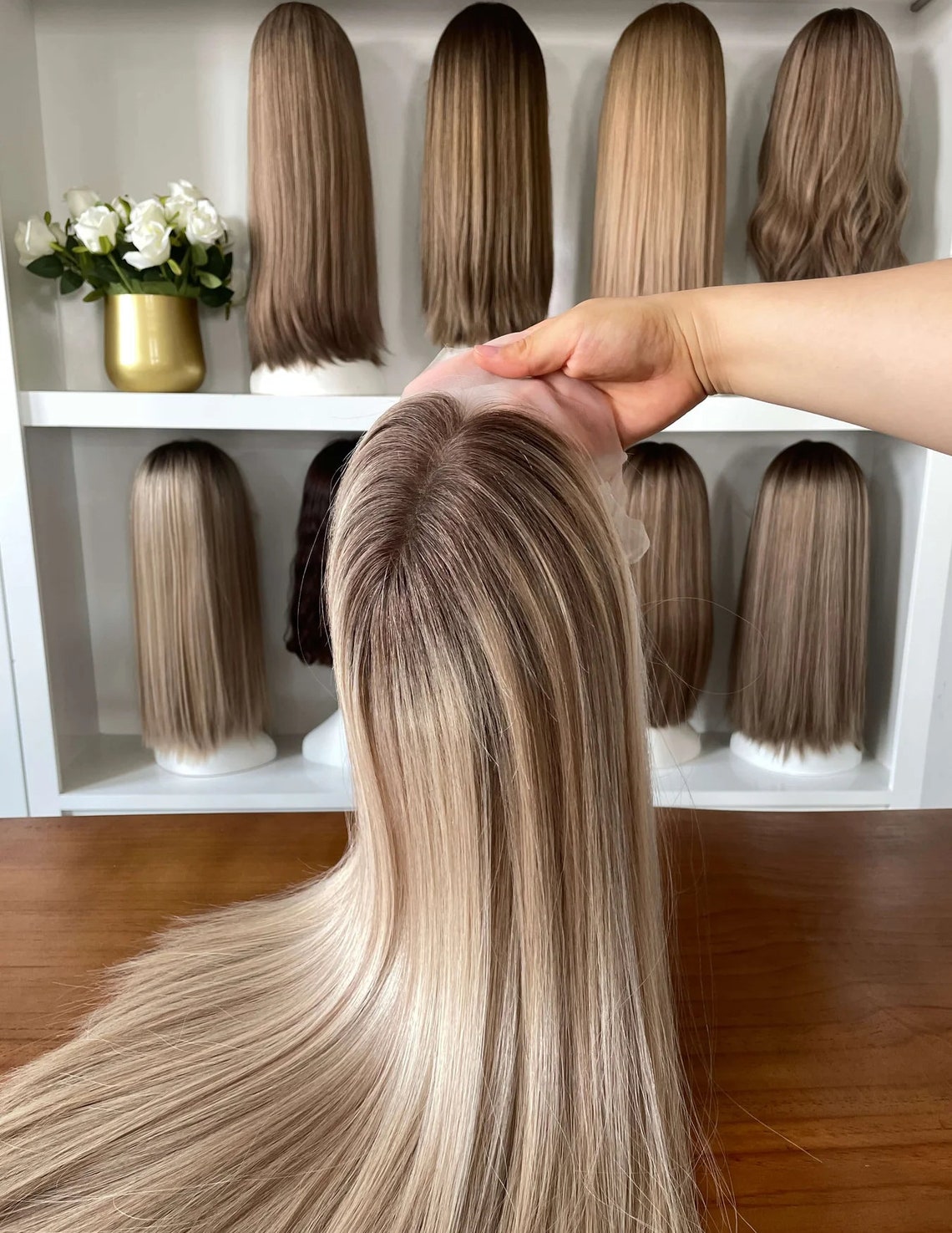 100% Ash Blonde Human Hair Kosher Wig Sheitel Lace Front - Etsy