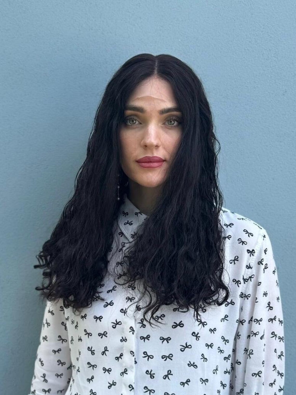 100% Wavy Black Human Hair #1 18” Inch Handmade Kosher Lace Front Wig ...