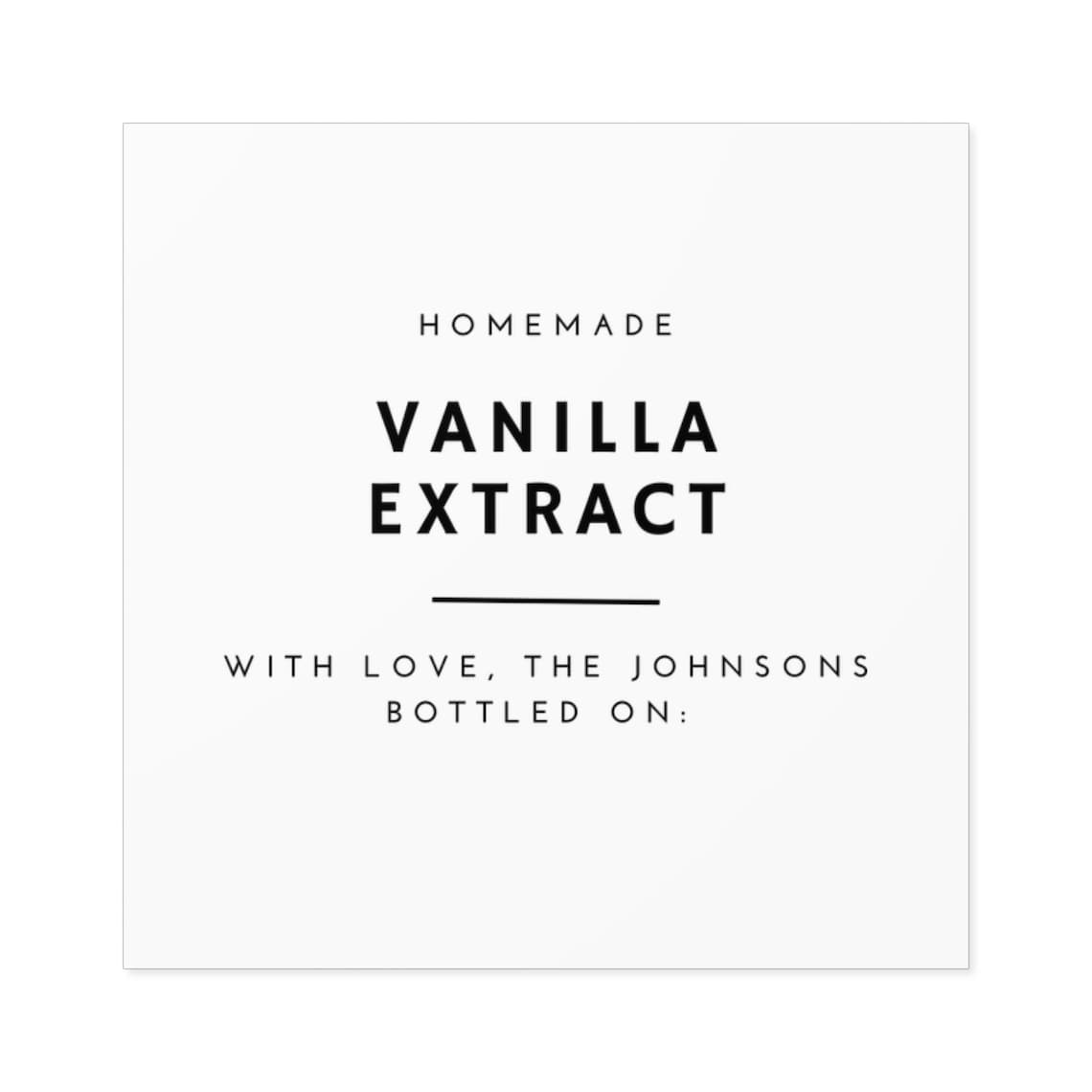 Modern Vanilla Label, Personalized Sticker Label, Water and Scratch ...