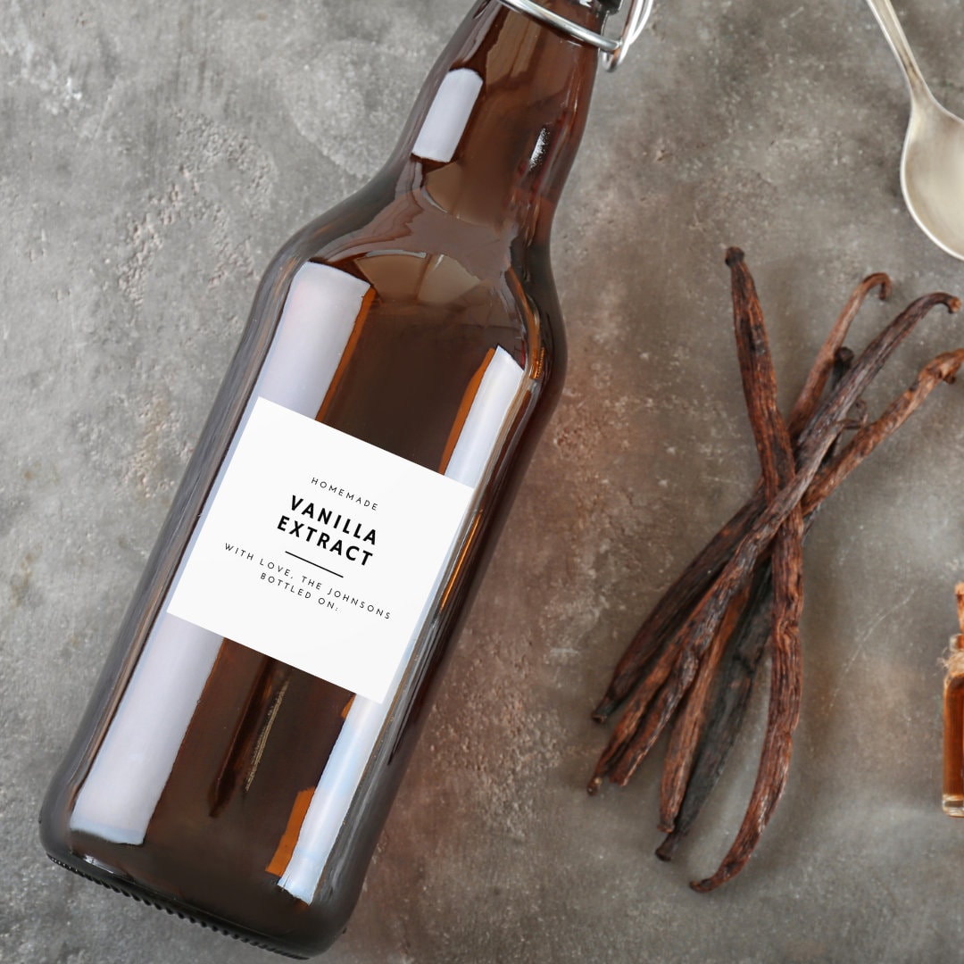 Modern Vanilla Label, Personalized Sticker Label, Water and Scratch ...