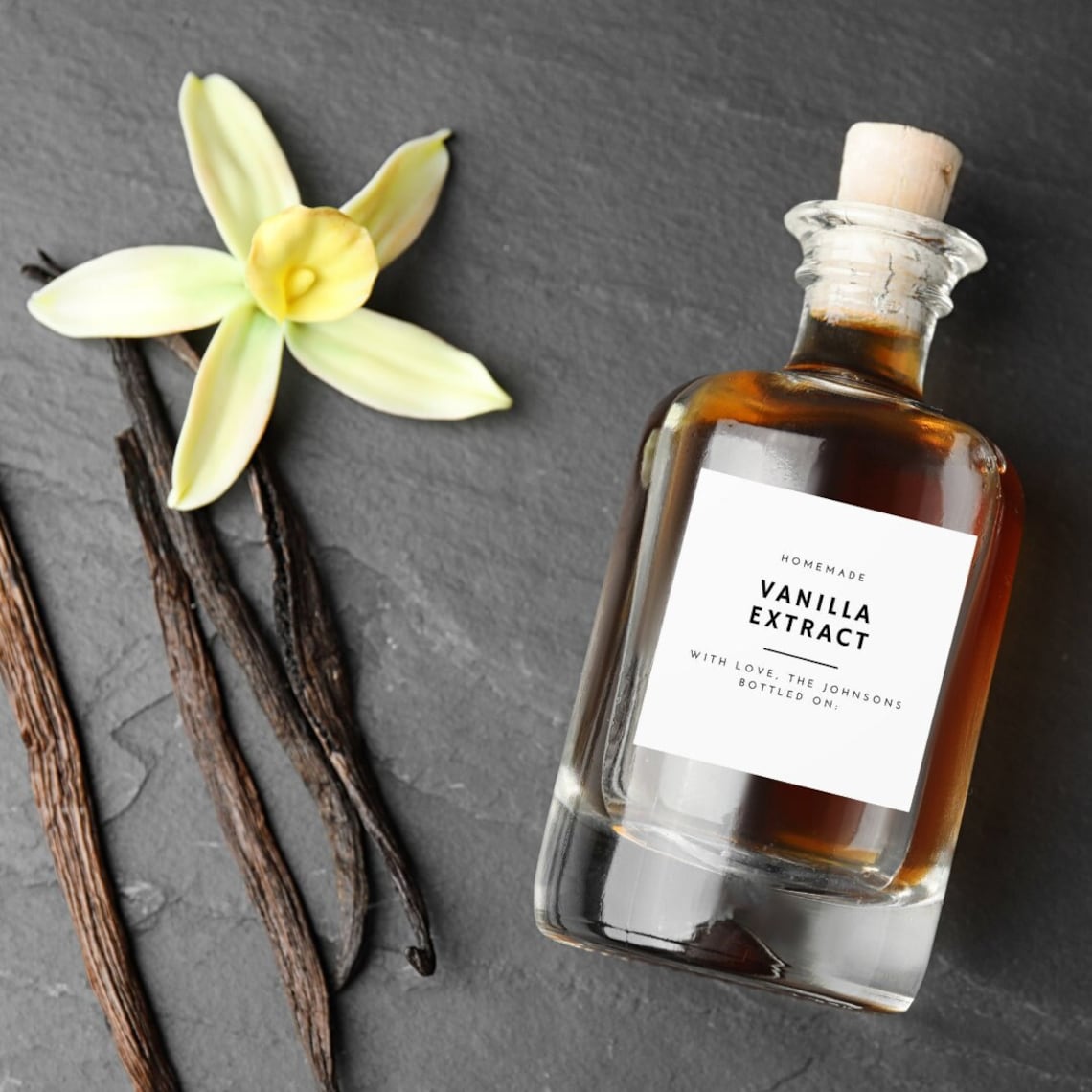 Modern Vanilla Label, Personalized Sticker Label, Water and Scratch ...