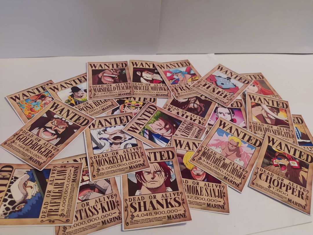 One Piece Wanted Stickers Bundle - Etsy
