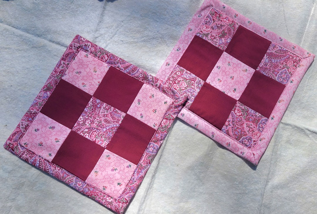 Patchwork Hot Pads, Set 0f 2 - Etsy
