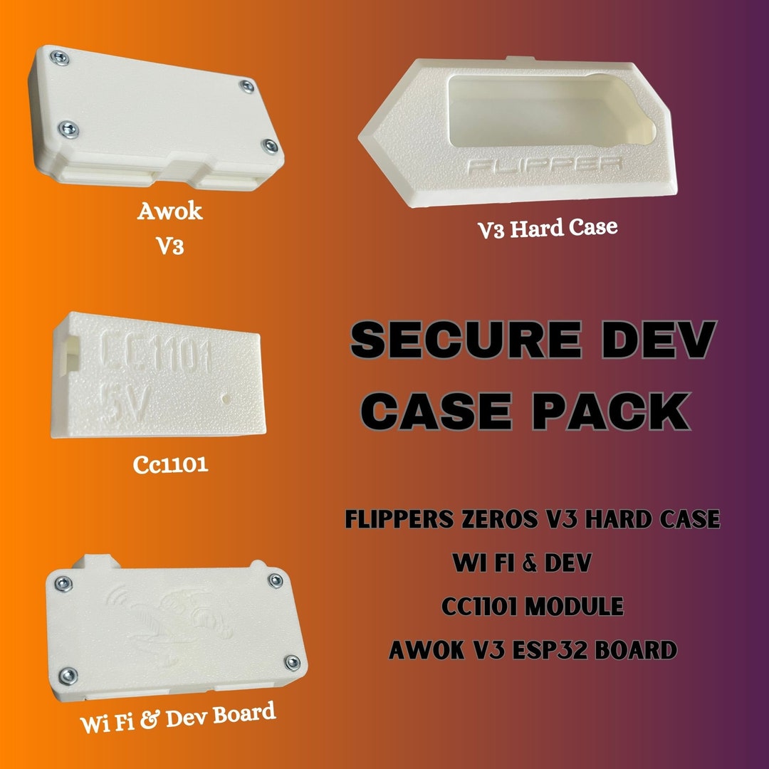 Flipper Zero 4x Secure Dev Case Pack-v3 Hardcase, Awok V3, CC1101, Wi ...
