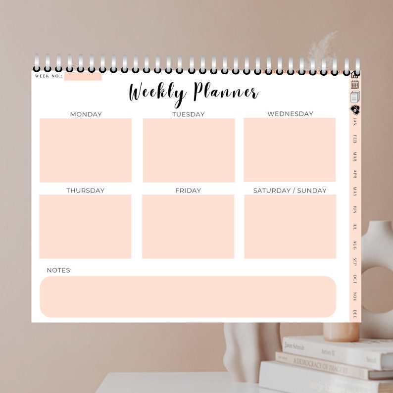 Weekly Planner Printable Landscape, Minimalist Weekly Schedule, Week at ...