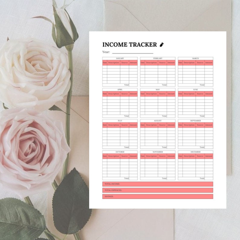 Income Tracker Printable, Income Planner, Biwekly Planner, Income and ...