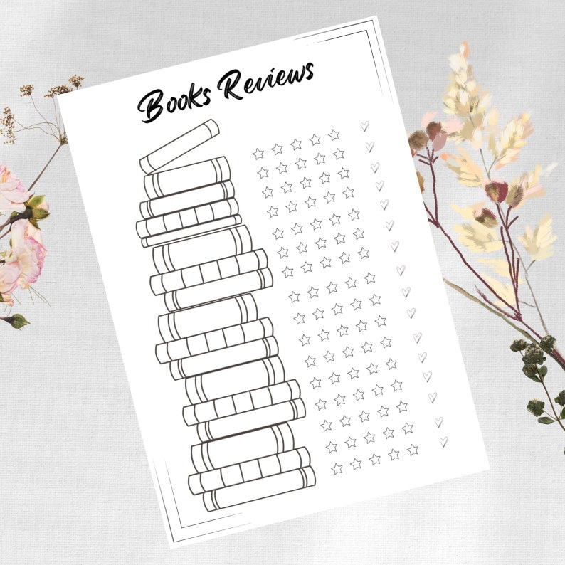 Reading Journal ,A5 Journal Page ,printable Tracker ,book Challenge ...
