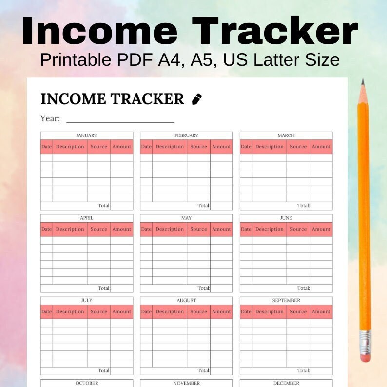 Income Tracker Printable Income Planner Biwekly Planner - Etsy Australia
