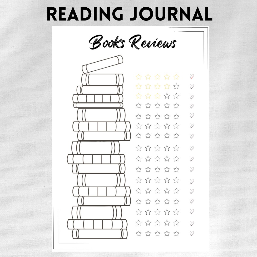 Reading Journal ,A5 Journal Page ,printable Tracker ,book Challenge ...