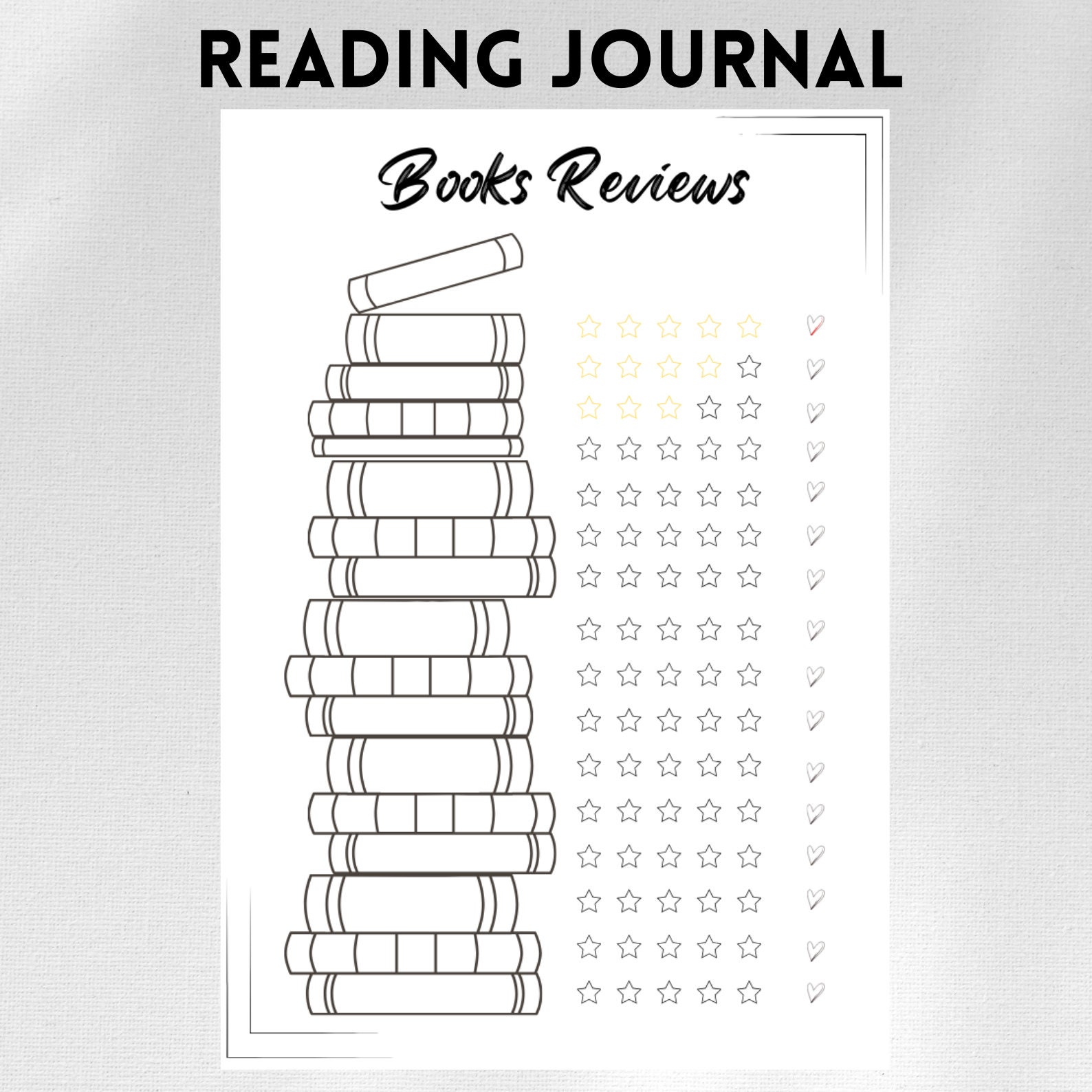 Reading Journal ,A5 Journal Page ,printable Tracker ,book Challenge ...
