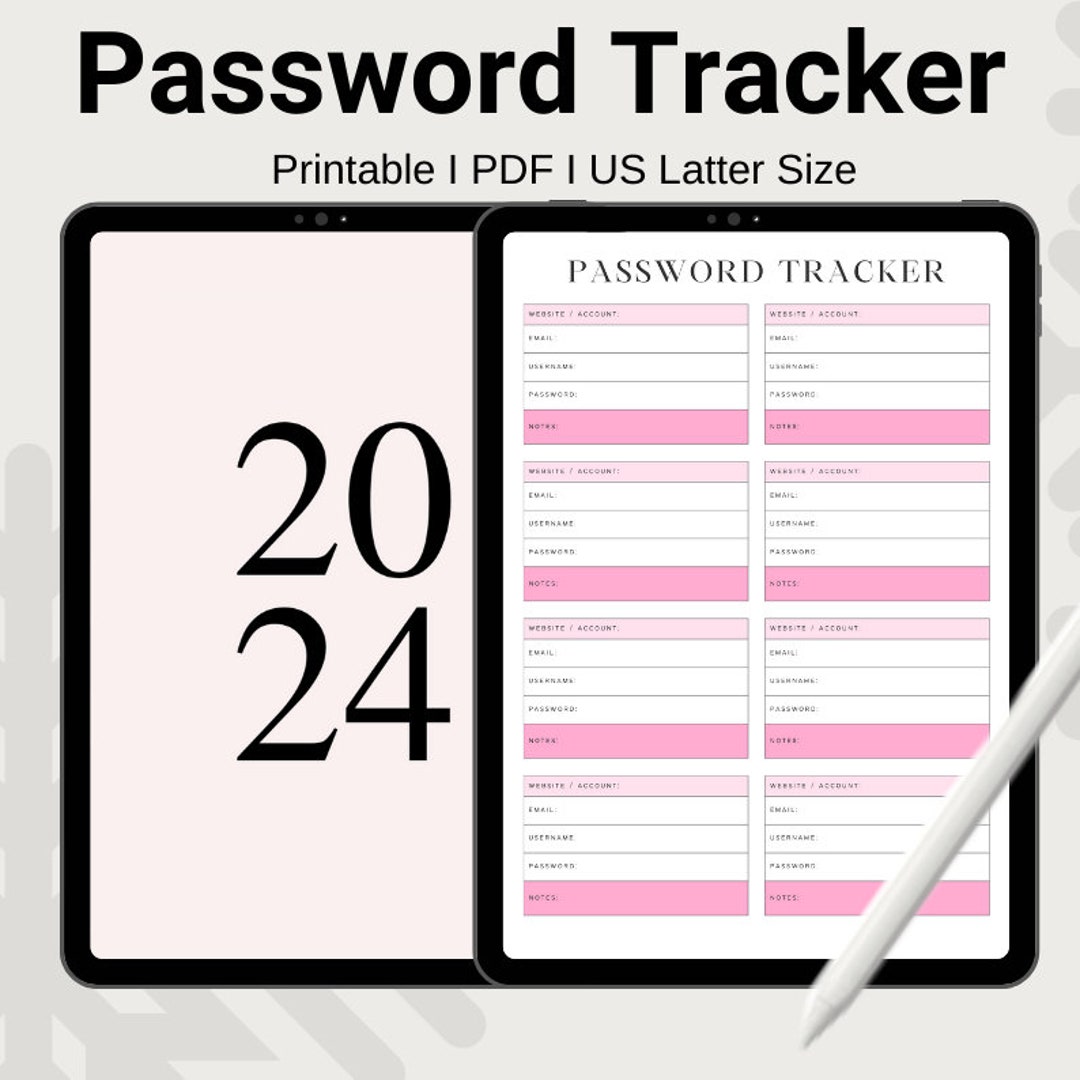 Password Tracker ,printable Password Log & Organizers, Password Keeper ...
