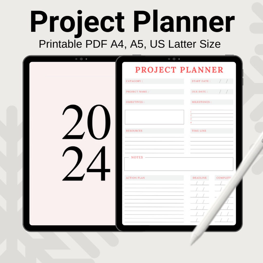 Project Planner Printable, Productivity Planner, Task Tracker, Work ...