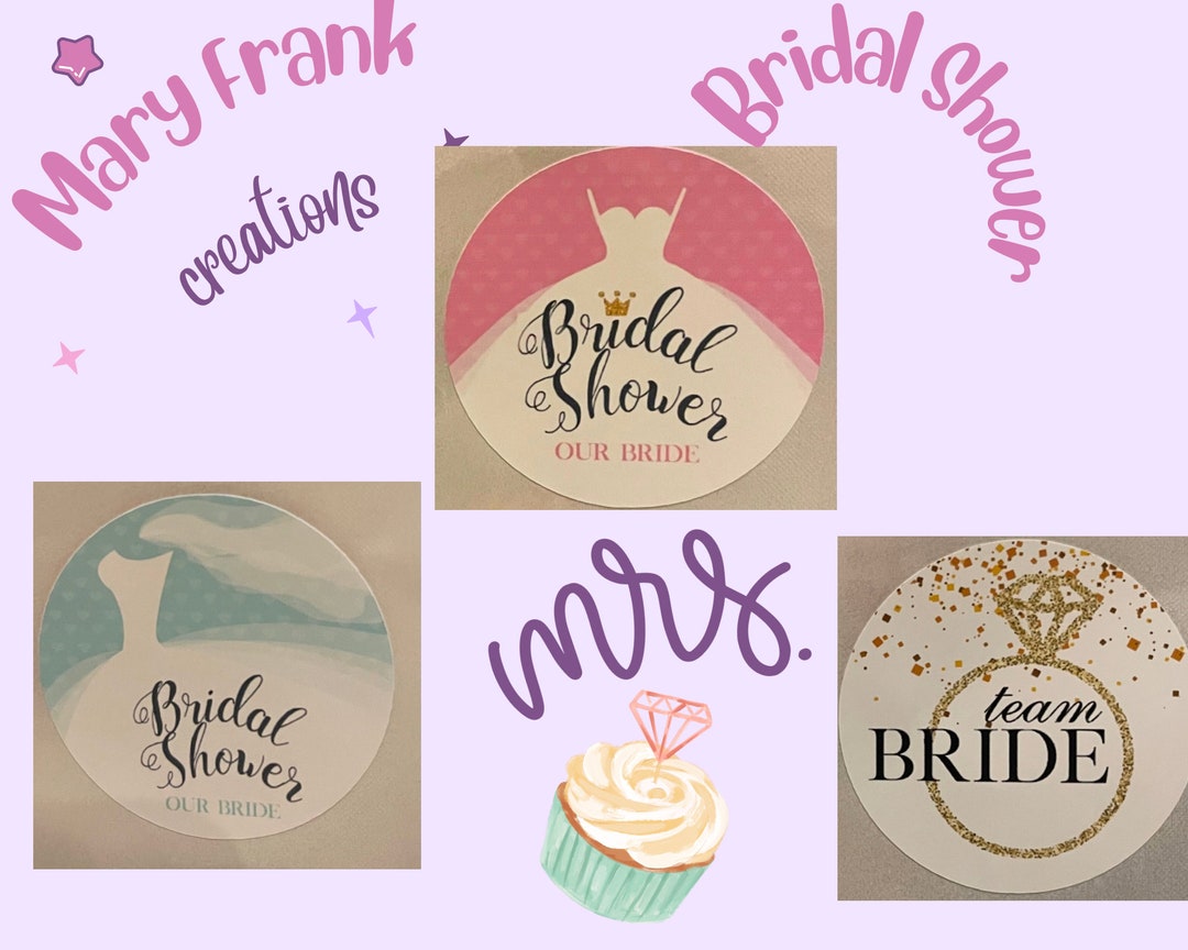 Bridal Shower and Team Bride Stickers for Showers and Bachelorette ...