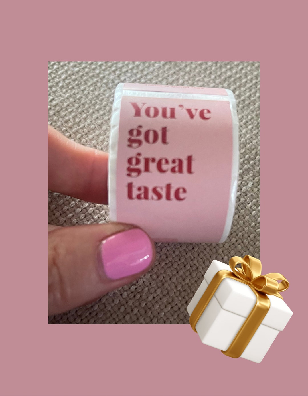 You’ve Got Great Taste Pink Shipping Sticker - Etsy