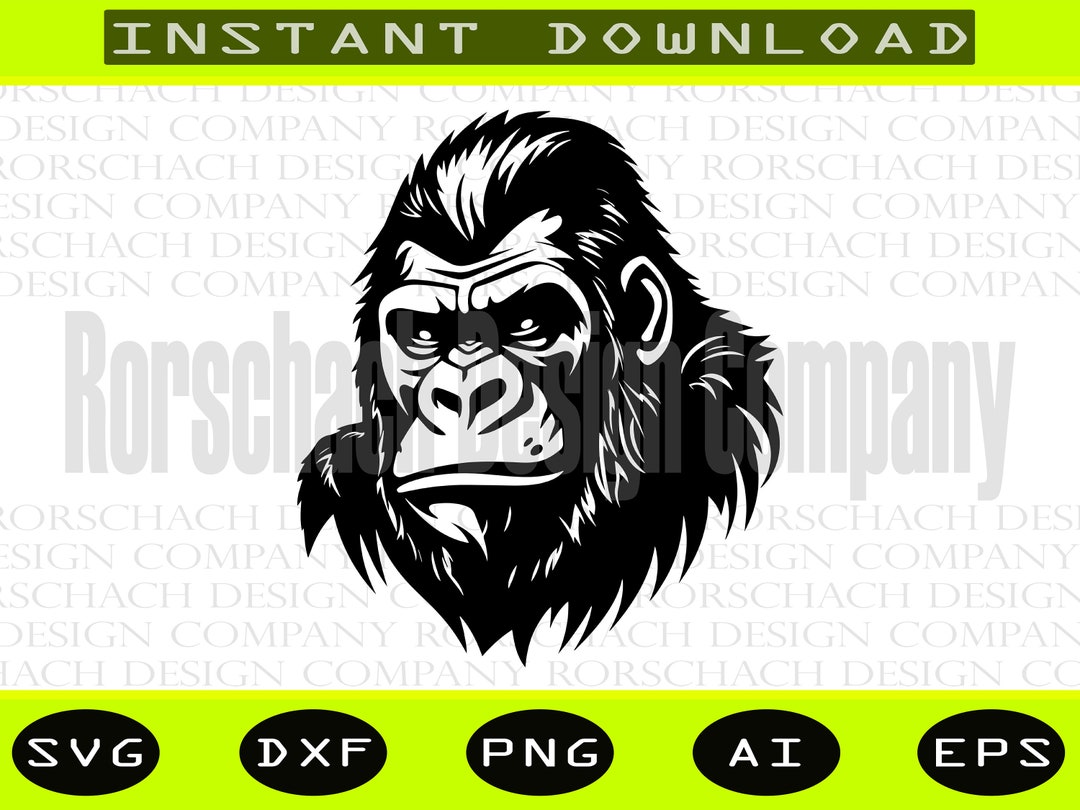 Gorilla Svg, Gorilla Clipart, Primate Svg, Silverback Svg, Jungle Svg ...
