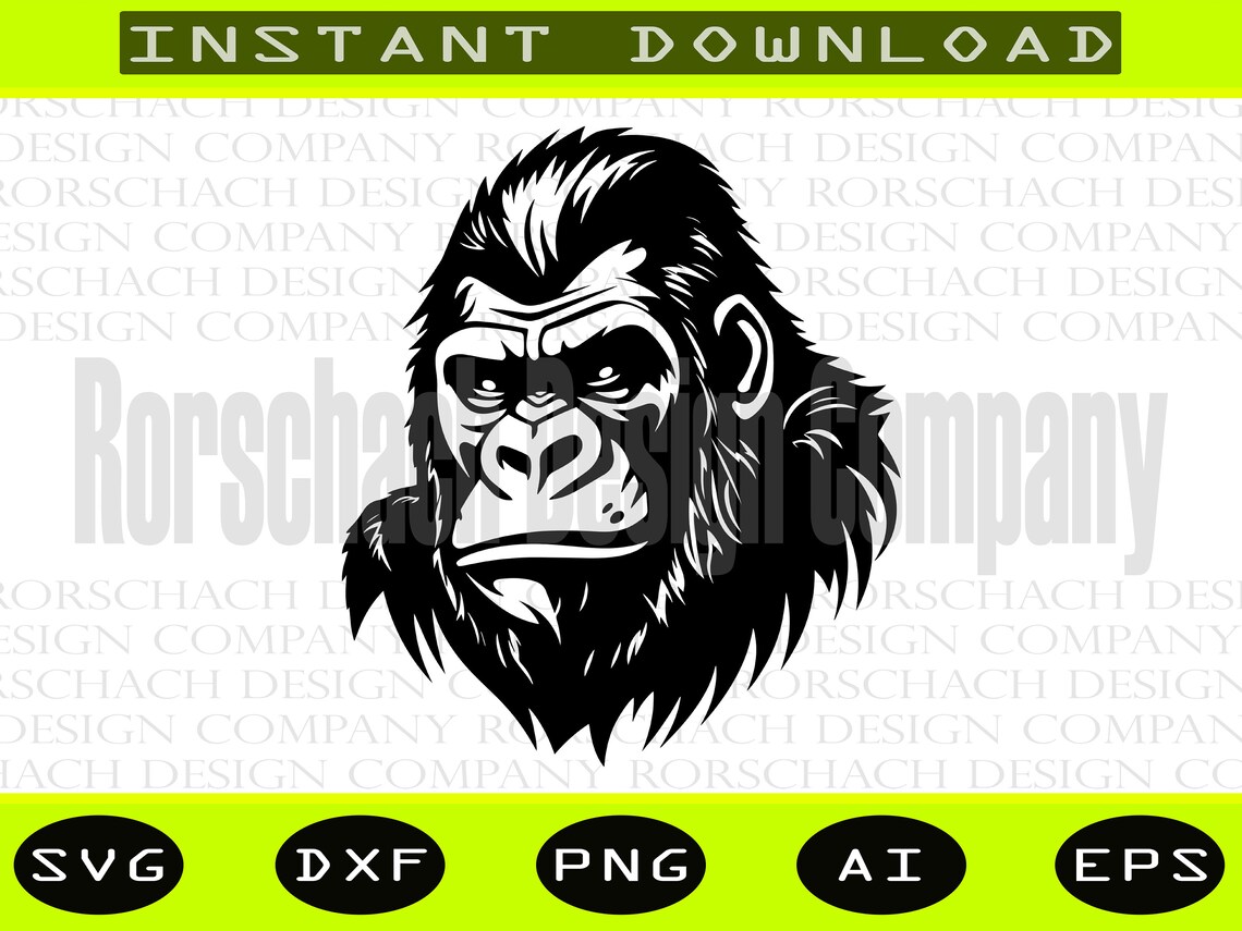 Gorilla Svg, Gorilla Clipart, Primate Svg, Silverback Svg, Jungle Svg ...