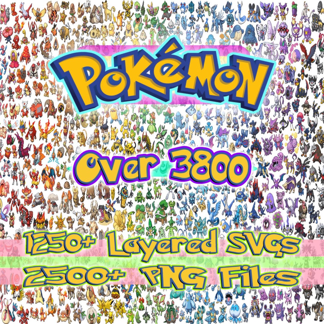3500 Pokemon PNG and SVG Fan Art Bundle With Extras LIFETIME Access ...