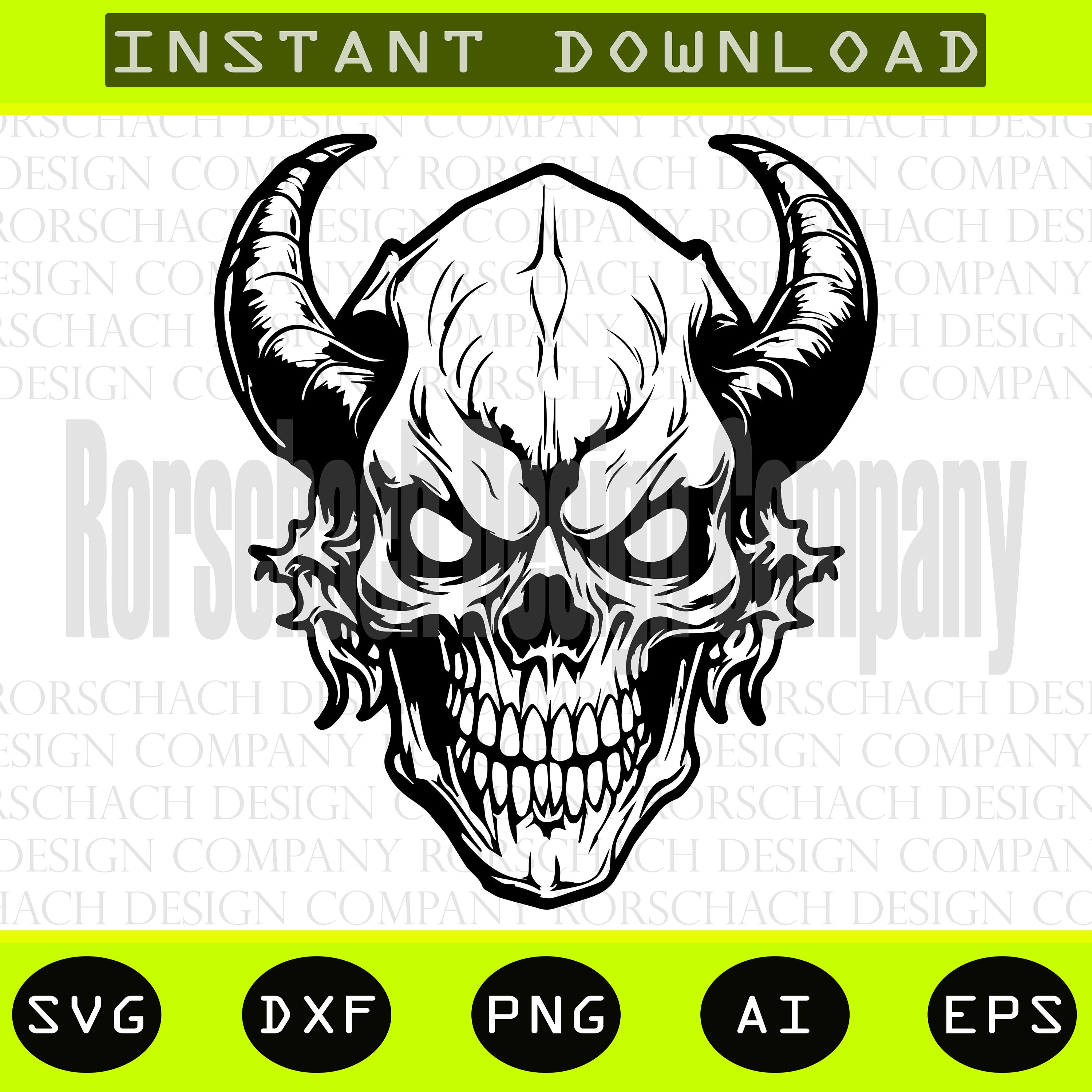Skull Face Svg, Skull Face Clipart, Evil Skull Svg, Skull Svg, Evil ...