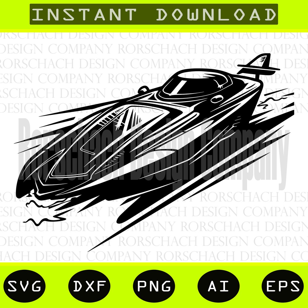 Racing Boat Svg Racing Boat Clipart Cigarette Boat Svg Boat - Etsy