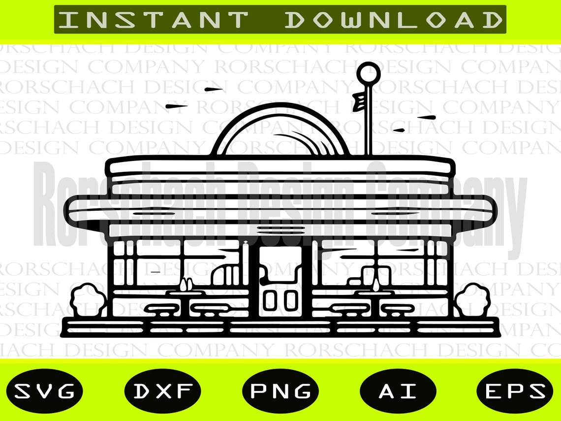 50s Diner Svg, 50s Diner Clipart, Diner Svg, Food Svg, Restaurant Svg ...