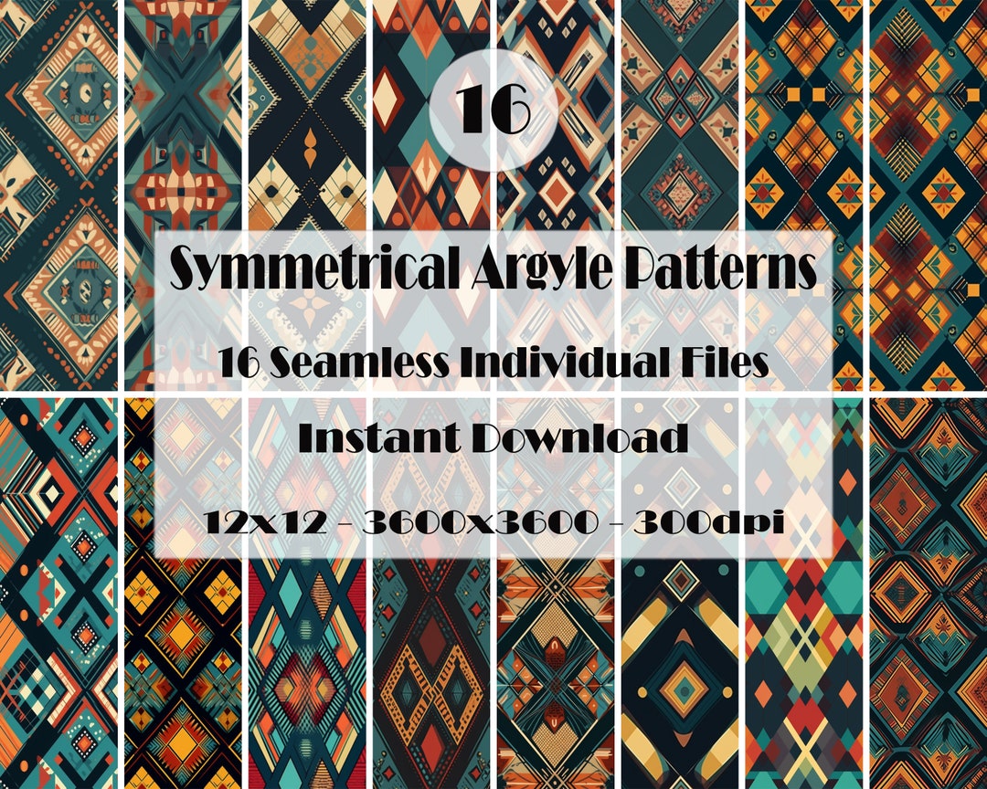 Symmetrical Argyle Seamless Patterns Argyle Digital Paper - Etsy