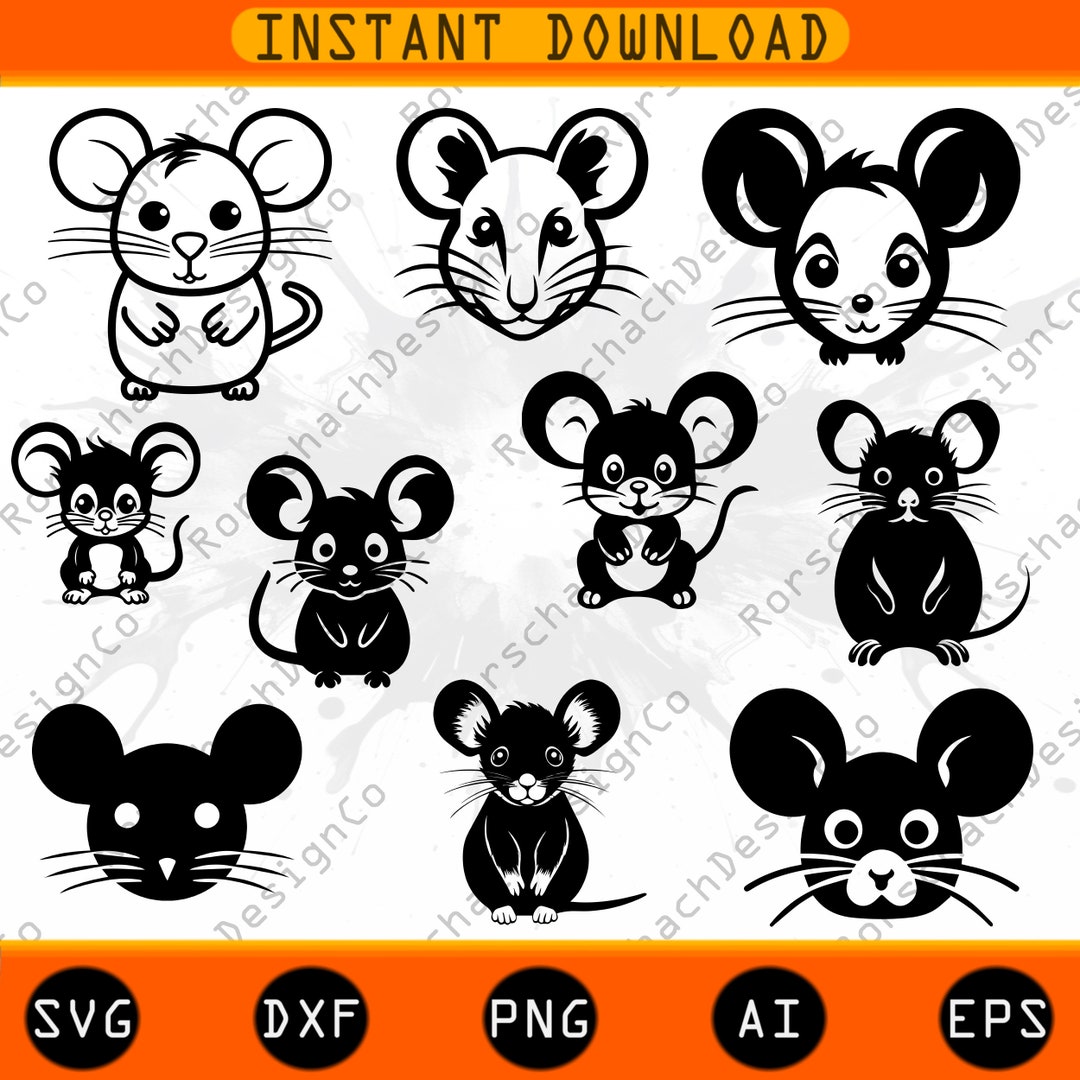 10 Mouse Svg Bundle, Mouse Clipart Bundle, Svg Bundle, Animal Svg ...