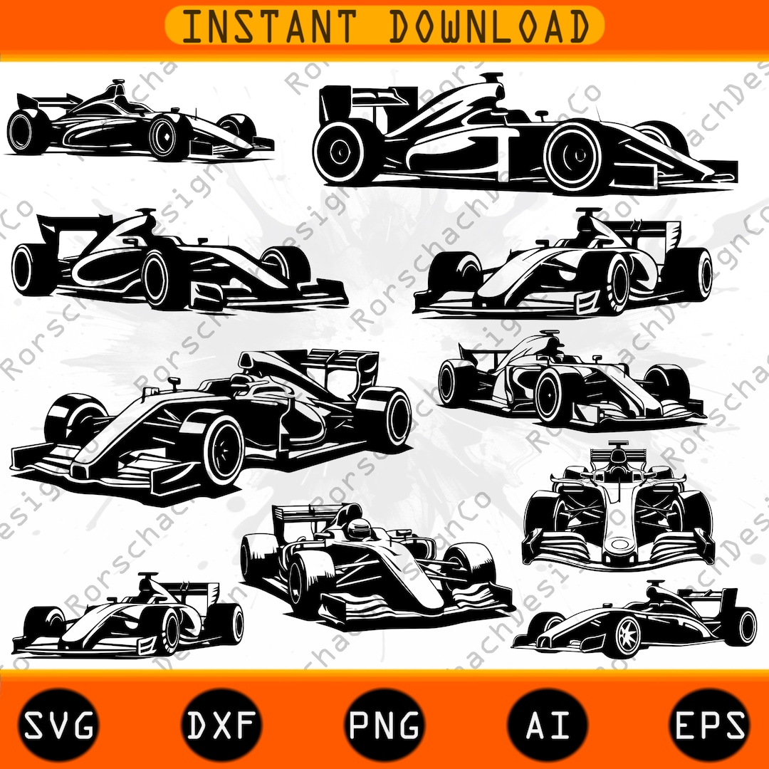 10 F1 Car Svg Bundle, Race Car Bundle, Car Svg, Race Svg, fórmula uno ...