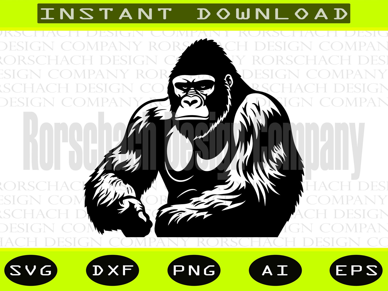 Gorilla Svg, Gorilla Clipart, Primate Svg, Silverback Svg, Jungle Svg ...